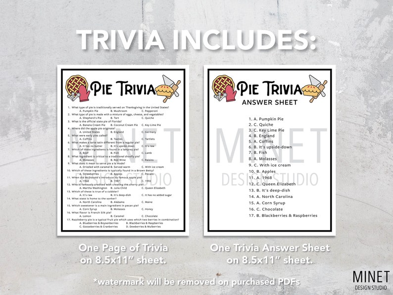 Desserts Trivia Bundle | Trivia Bundle | Desserts Trivia Game ...