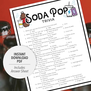 Soda Trivia | Pop Trivia Game | Printable Soda Pop Trivia | Printable ...
