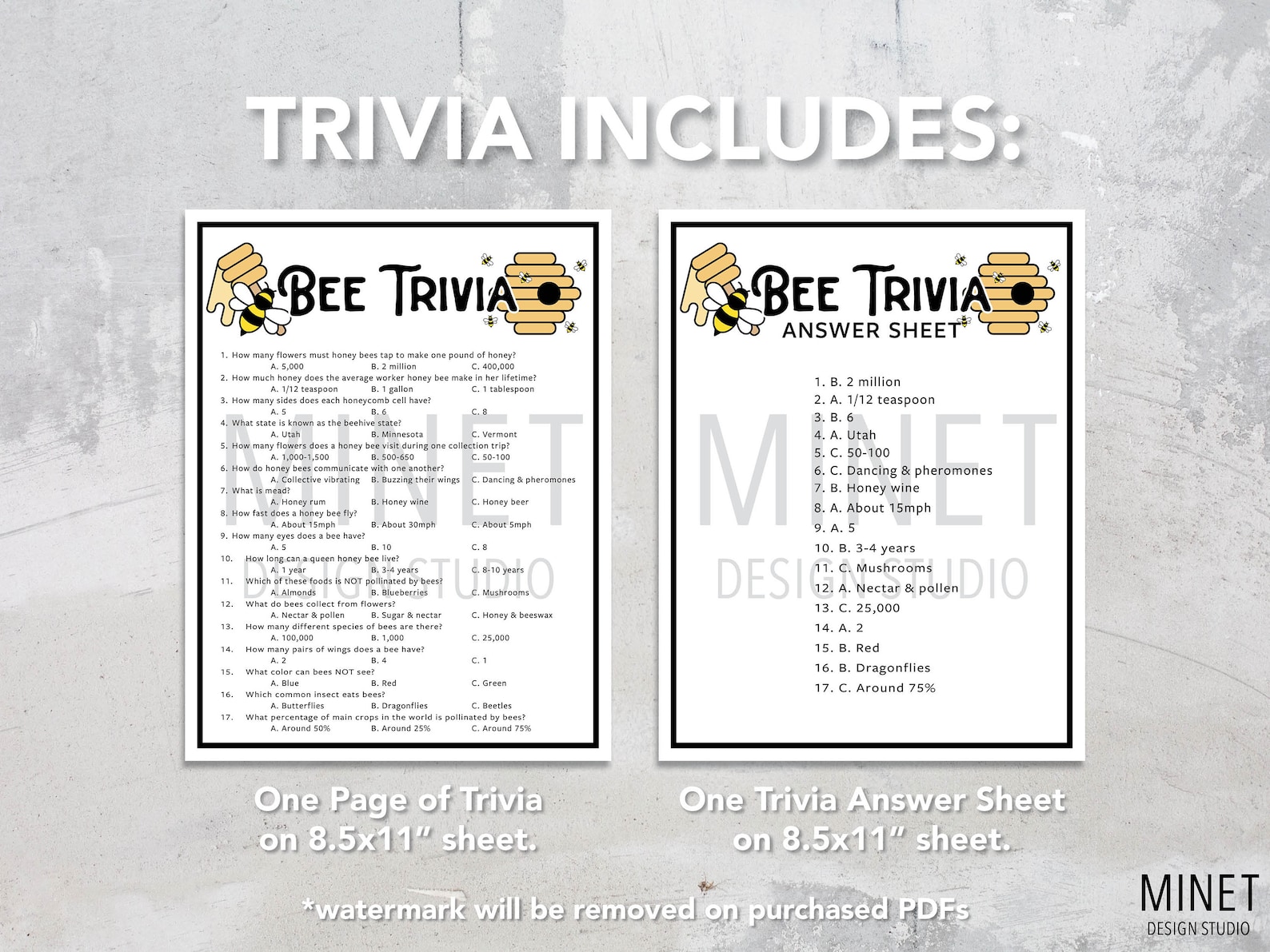 Bee Trivia Game | Printable Bee Quiz, Summer (PDF Download) - Etsy