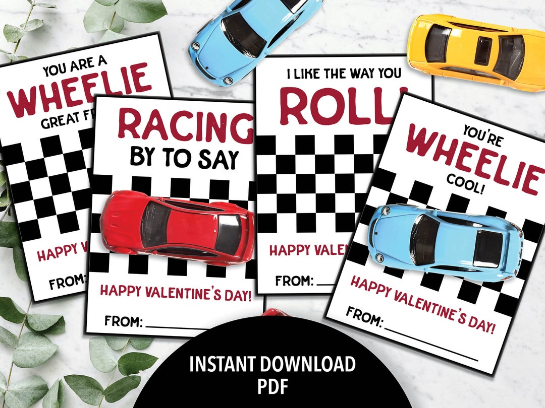 Car Valentines | Cars Valentines for Kids Classroom | Cars Valentine's ...