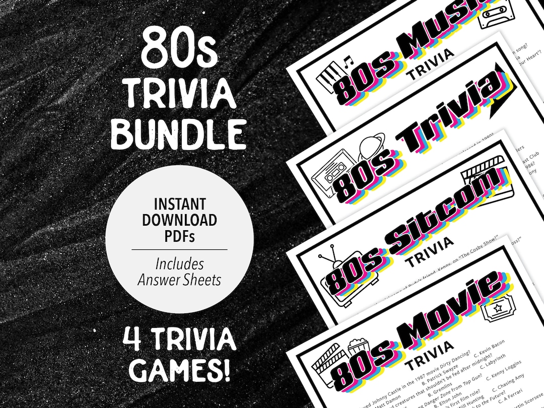 80s Trivia Bundle | Trivia Bundle | Decades Trivia Game | Printable ...