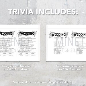 Wedding Trivia Quiz Game | Printable Wedding Trivia | Bridal Shower ...