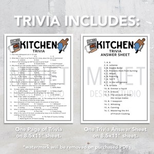Kitchen Trivia | Kitchen Trivia Game | Printable Kitchen Trivia ...