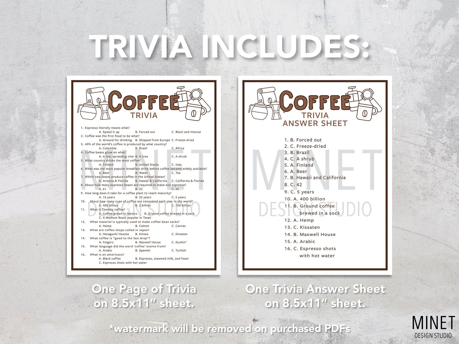 Coffee Trivia | Coffee Trivia Game | Printable Coffee Trivia ...