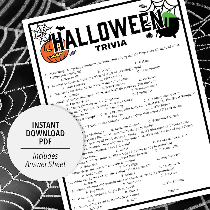 Halloween Trivia - Etsy