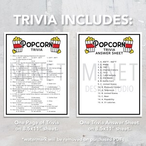 Popcorn Trivia | Popcorn Trivia Game | Printable Popcorn Trivia ...
