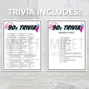 90s Trivia Bundle | Trivia Bundle | Decades Trivia Game | Printable ...