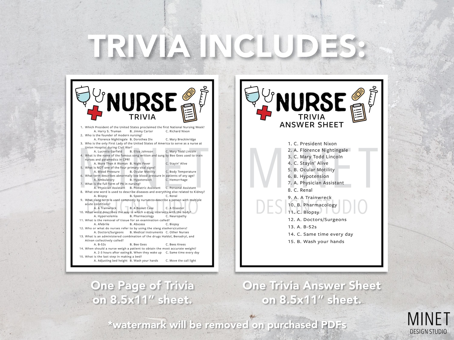 Nurse Trivia | Nurse Trivia Game | Printable Nurse Trivia | Printable ...