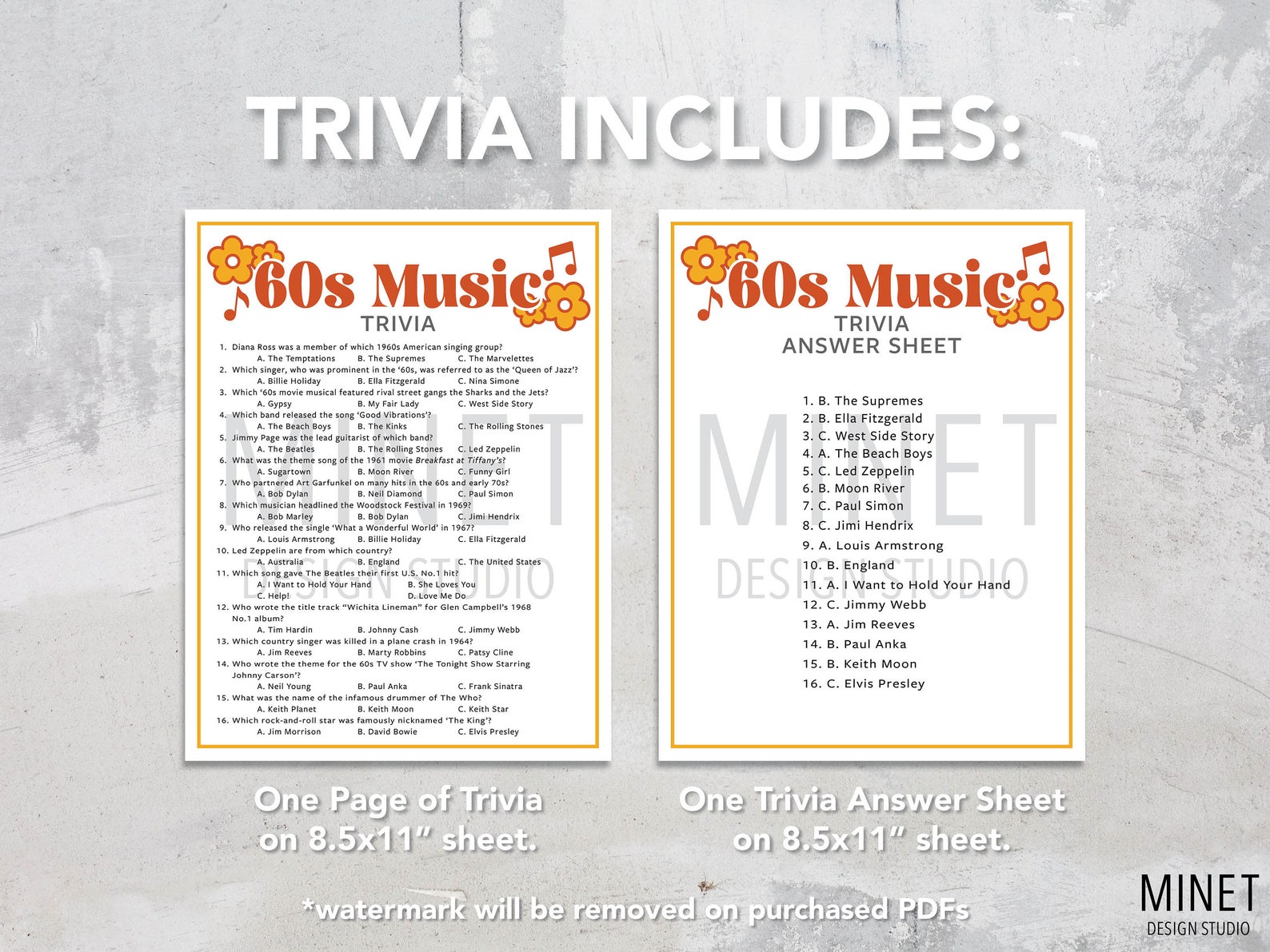 60s Music Trivia | 60s Music Trivia Game | Printable Music Trivia ...