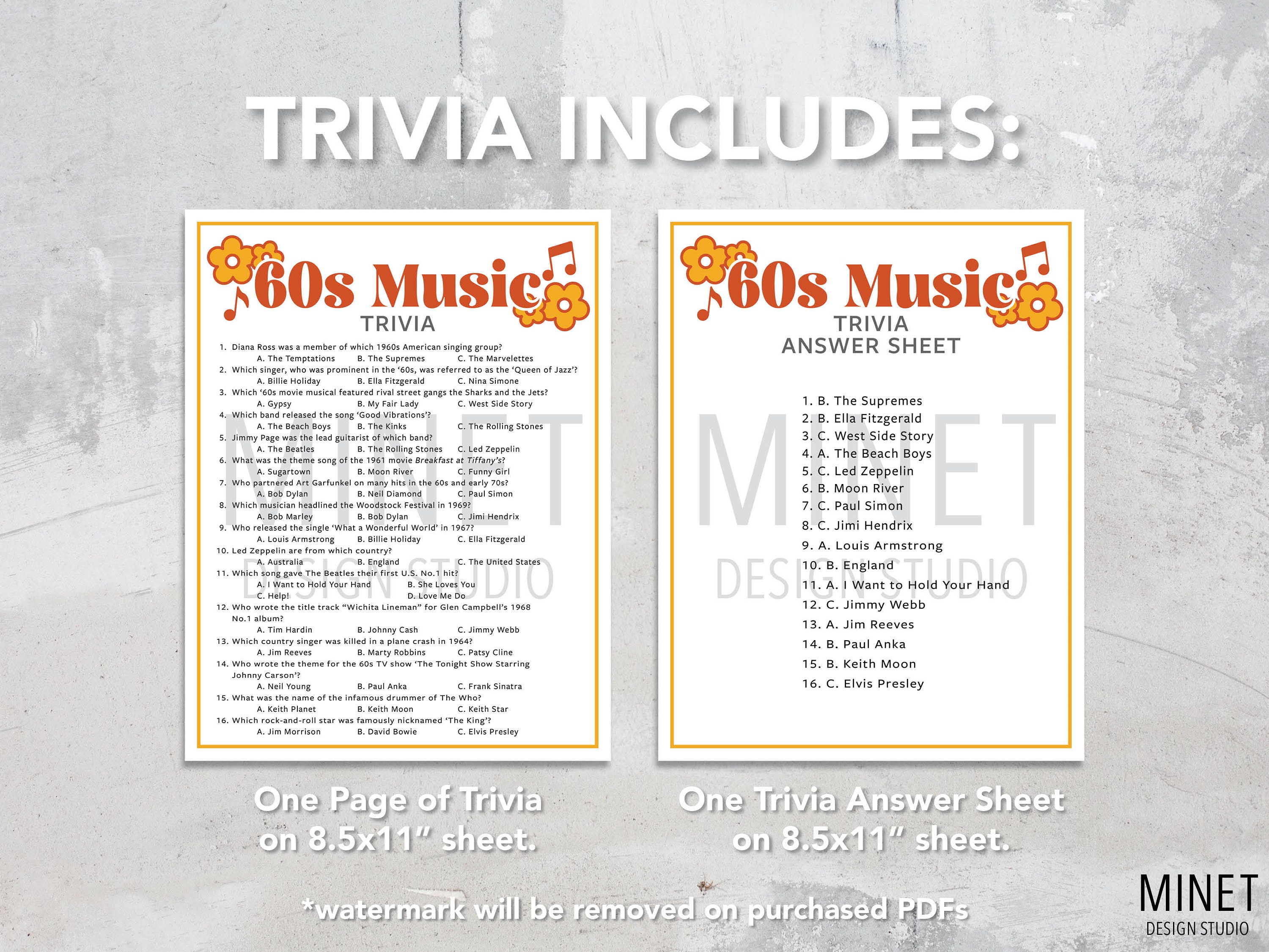 60s Music Trivia | 60s Music Trivia Game | Printable Music Trivia ...