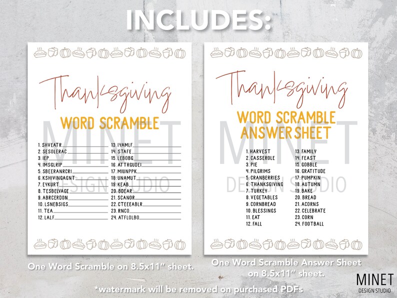 Thanksgiving Word Scramble | Thanksgiving Printable Game | Printable ...