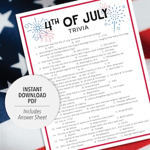 Fourth of July Trivia | Independence Trivia Trivia | Printable July 4th ...