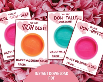 Valentines Day Play Doh Cards for Kids | Non-candy Classroom Valentines ...
