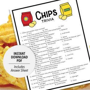 Chips Trivia | Potato Chips Trivia Game | Printable Chips Trivia ...