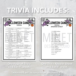 Halloween Candy Trivia | Printable Halloween Candy Trivia Activity Game ...
