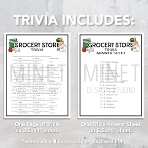Grocery Store Trivia | Grocery Store Trivia Game | Printable Grocery ...