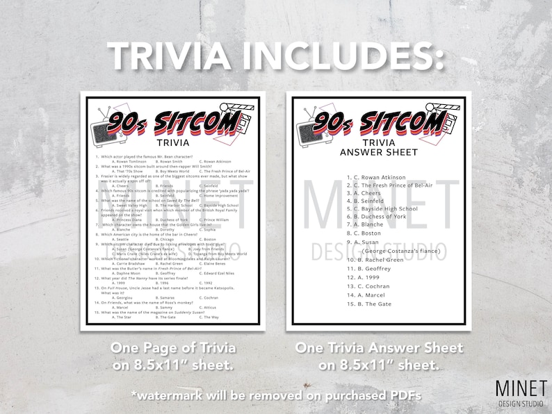 90s Trivia Bundle | Trivia Bundle | Decades Trivia Game | Printable ...