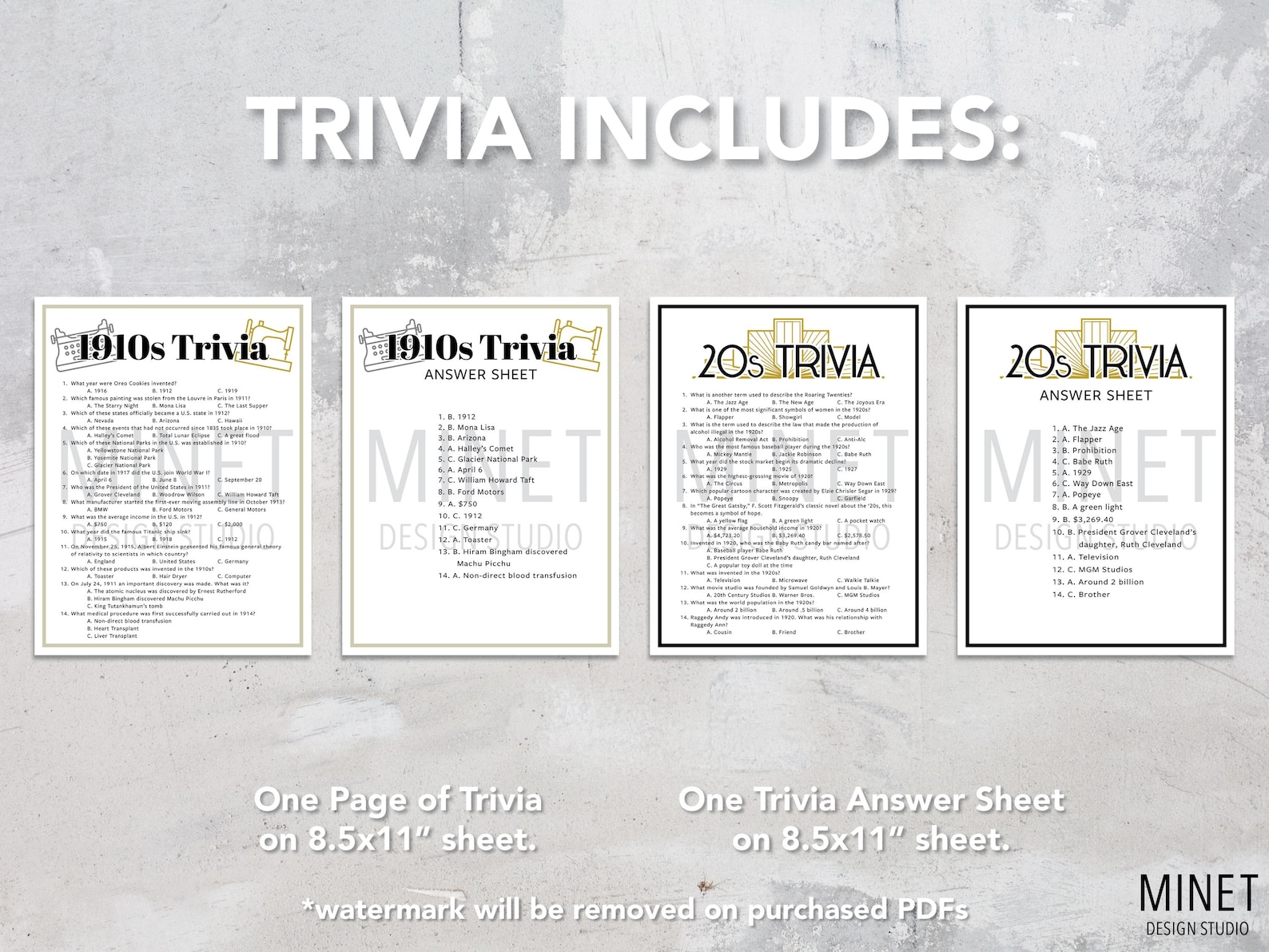 Decades Trivia Bundle | Trivia Bundle | Decades Trivia Game | Printable ...