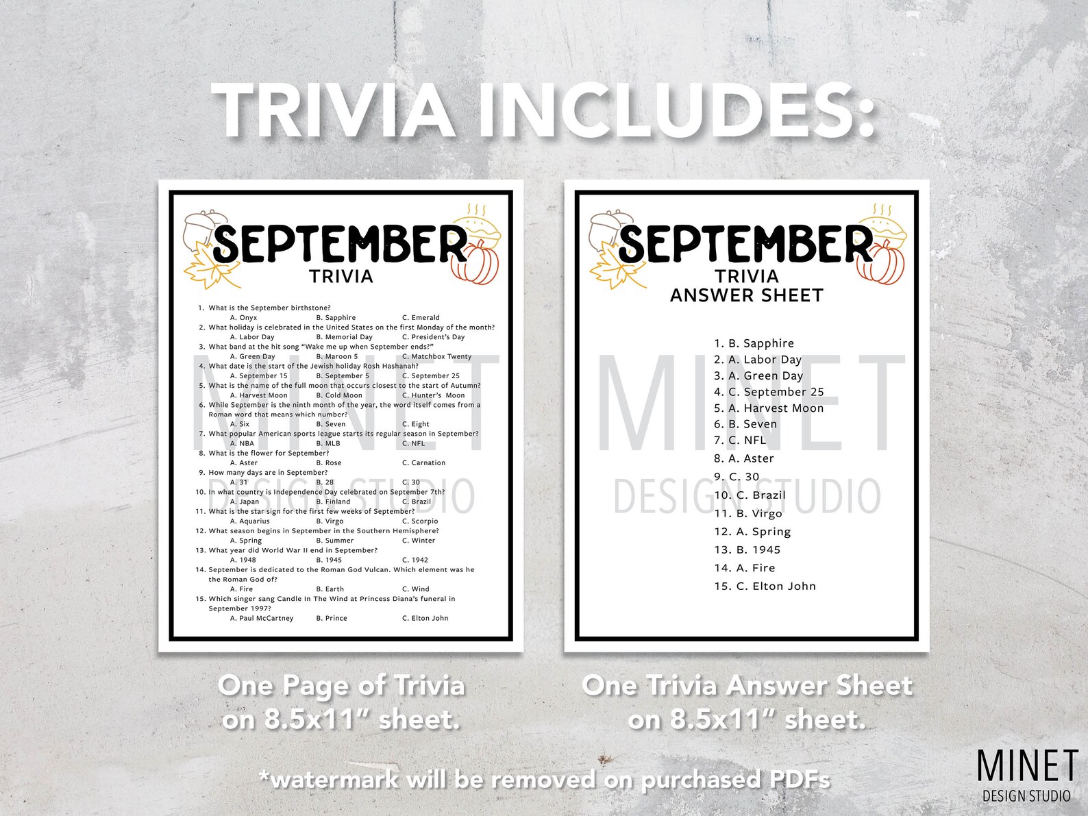 September Trivia | September Trivia Game | Printable September Trivia ...