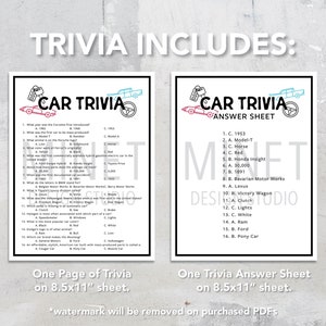 Car Trivia | Car Trivia Game | Printable Car Trivia | Auto Trivia ...