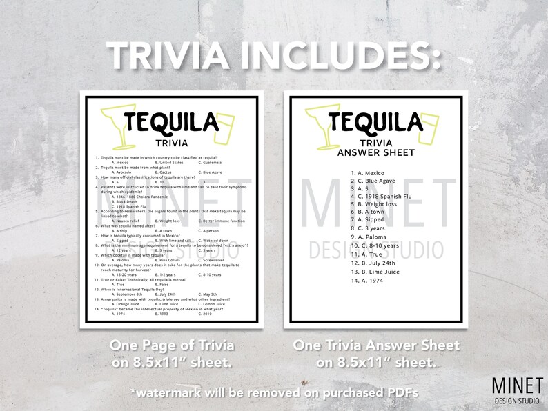 Tequila Trivia | Tequila Trivia Game | Printable Tequila Trivia ...
