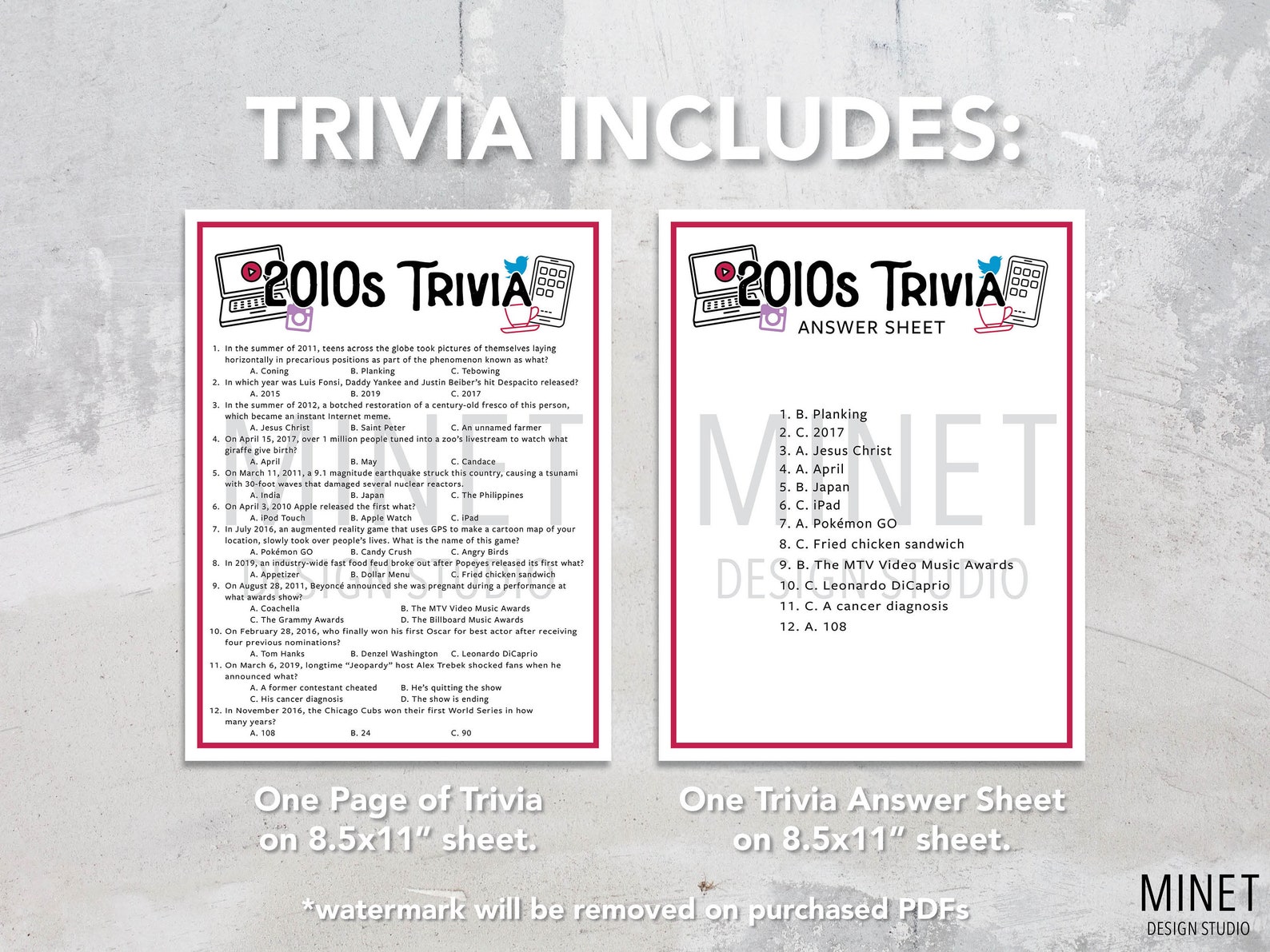 2010s Trivia Game | 2010s Quiz (printable PDF Download) - Etsy