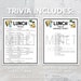Lunch Trivia | Lunch Trivia Game | Printable Lunch Trivia | Printable ...