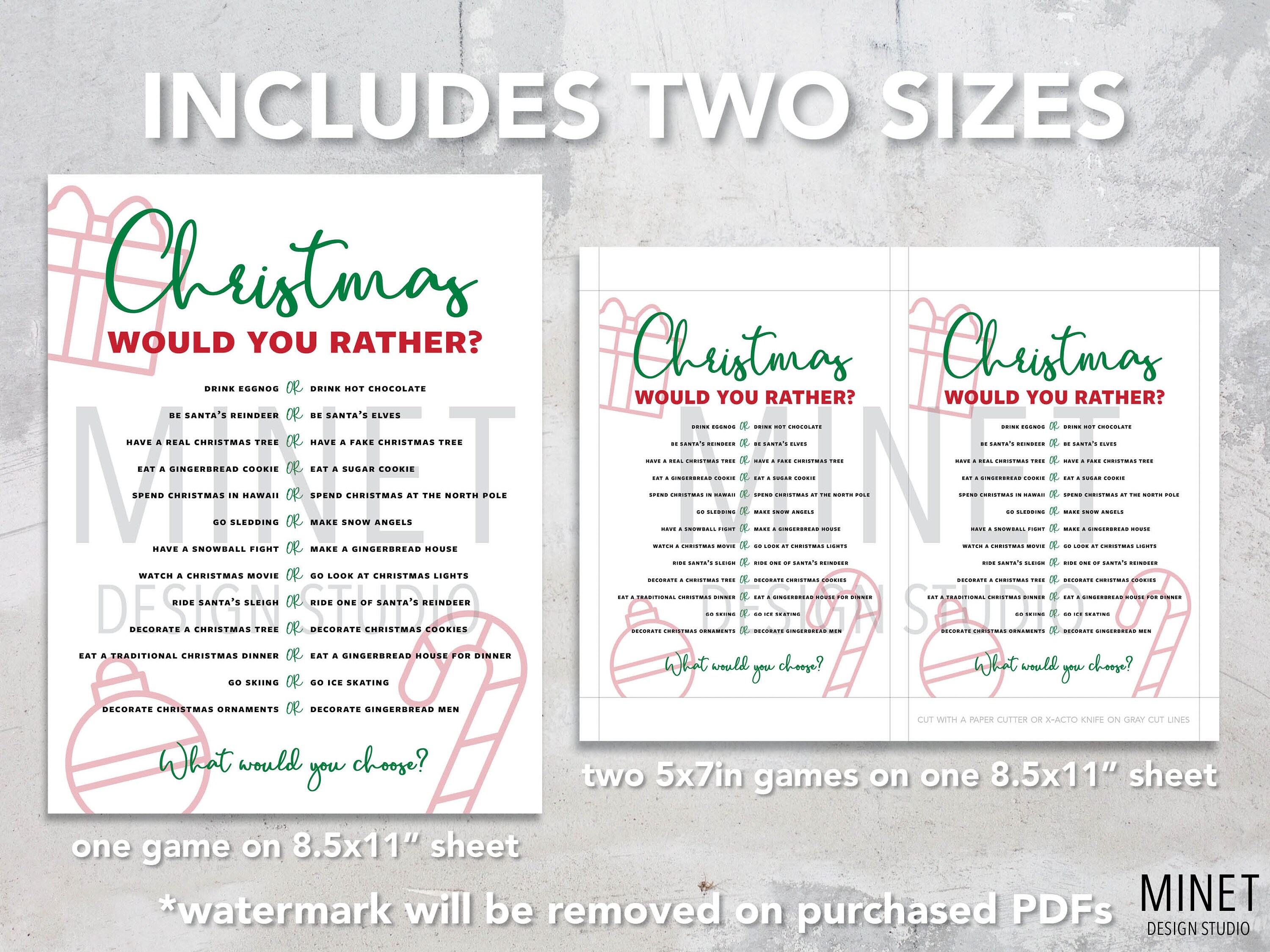 Christmas Would You Rather | Christmas Printable Activity Game | Would ...