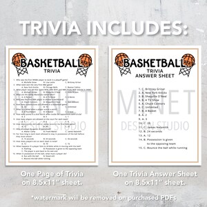 Basketball Trivia | Printable Basketball Trivia Game | Basketball ...