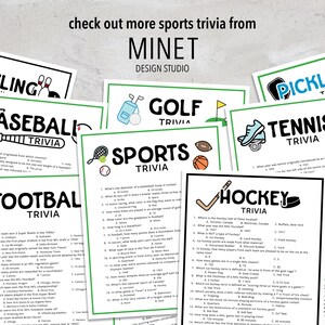 Tennis Trivia Game | Sports Quiz (printable PDF Download) - Etsy