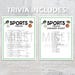 Sports Trivia Game | Sports Quiz (printable PDF Download) - Etsy