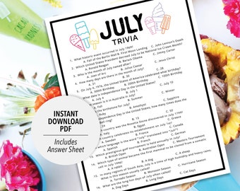 June Trivia June Trivia Game Printable June Trivia Month Trivia Game ...