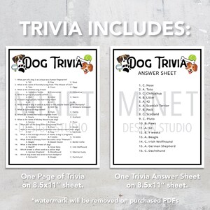 Dog Trivia Game | Dog Quiz (printable PDF Download) - Etsy