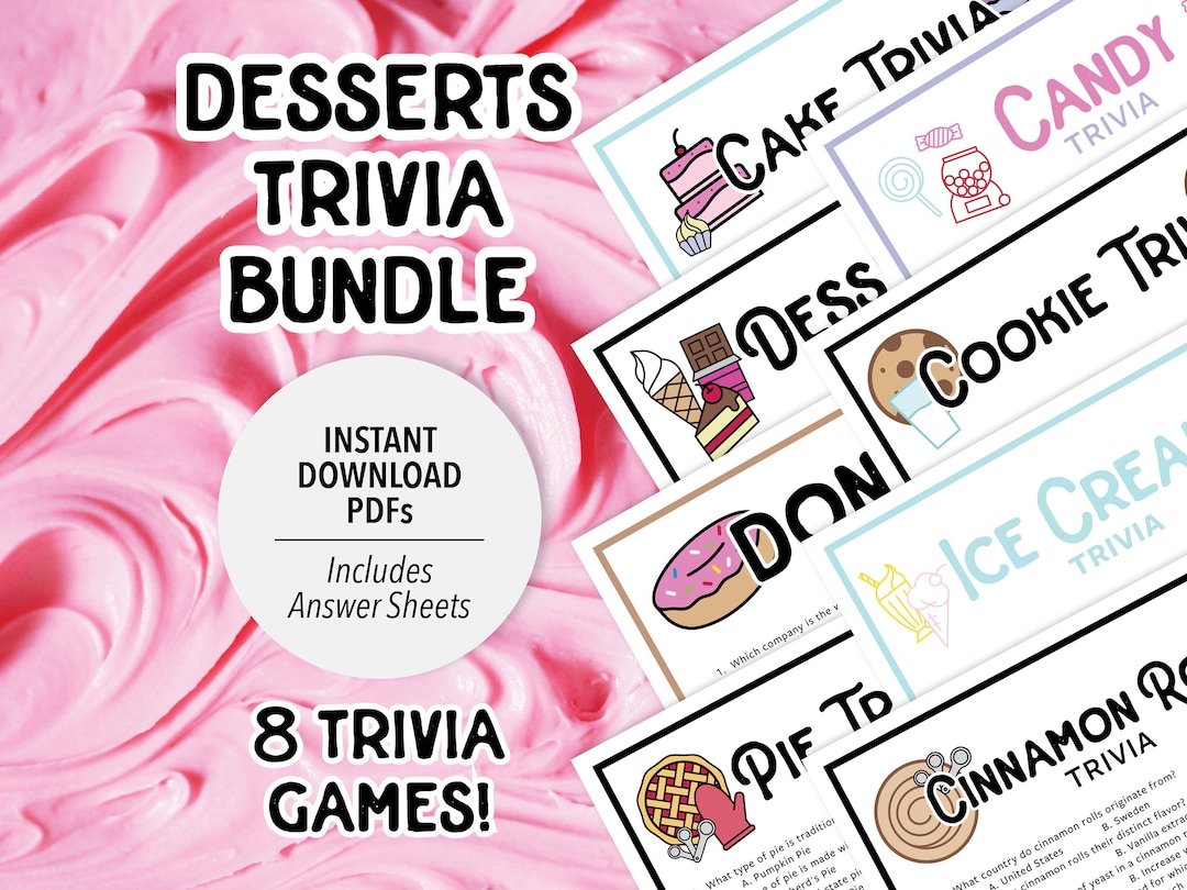 Desserts Trivia Bundle | Trivia Bundle | Desserts Trivia Game ...