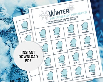 Printable Winter Pictionary Game - Etsy