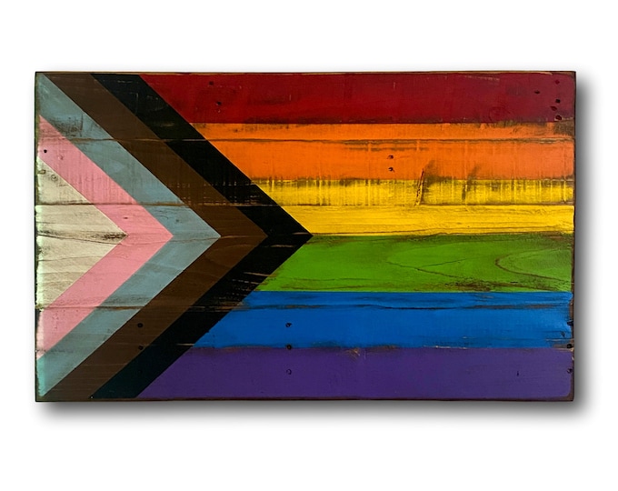 Progress Pride Flag - Wood Gay Pride Flag - LGBTQ Art - Etsy