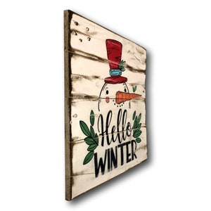 Hello Winter Sign Front Door Sign Winter Welcome Sign - Etsy