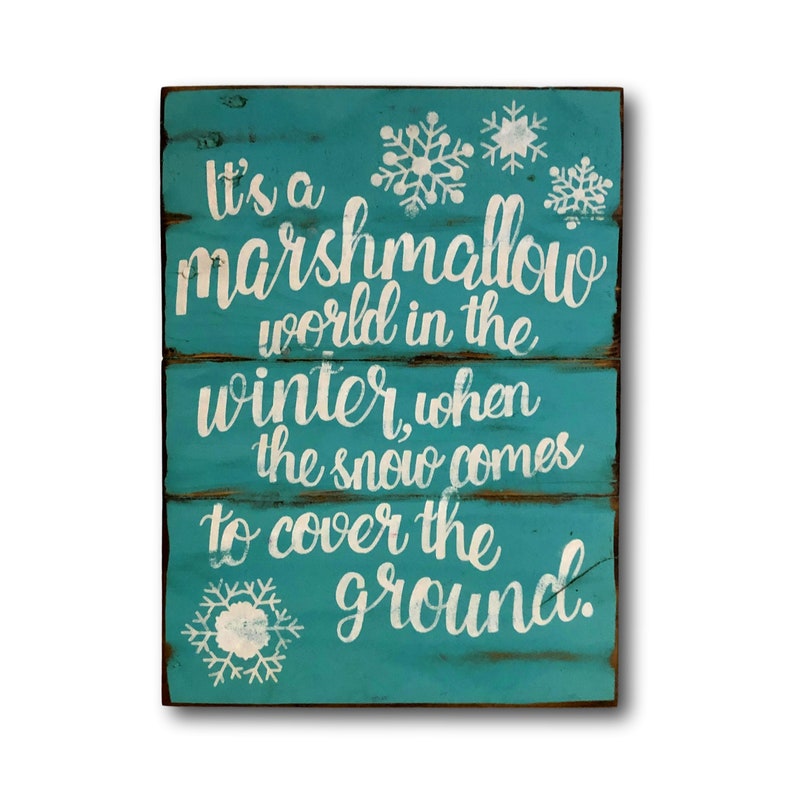 It's a Marshmallow World in the Winter Sign Wood | Etsy