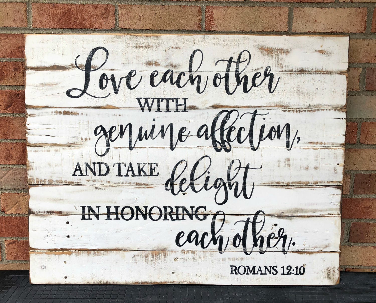 Love Each Other With Genuine Affection Sign Romans 12:10 | Etsy