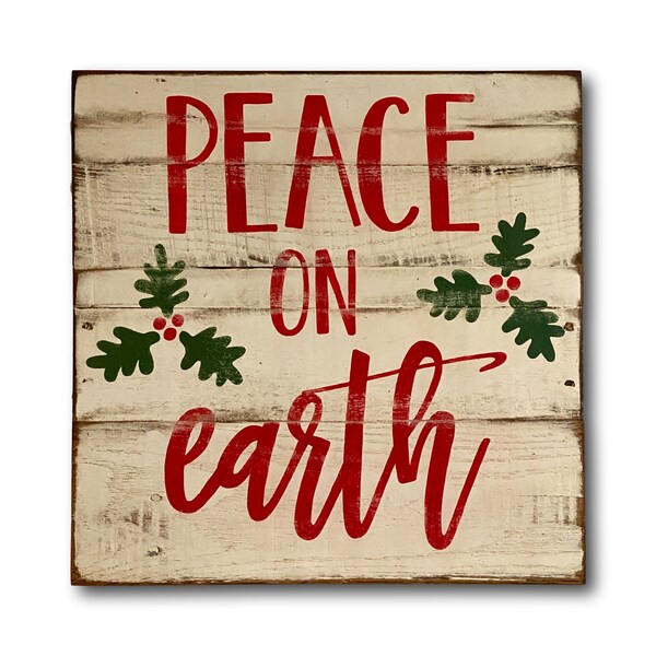 Peace on Earth Sign - Etsy