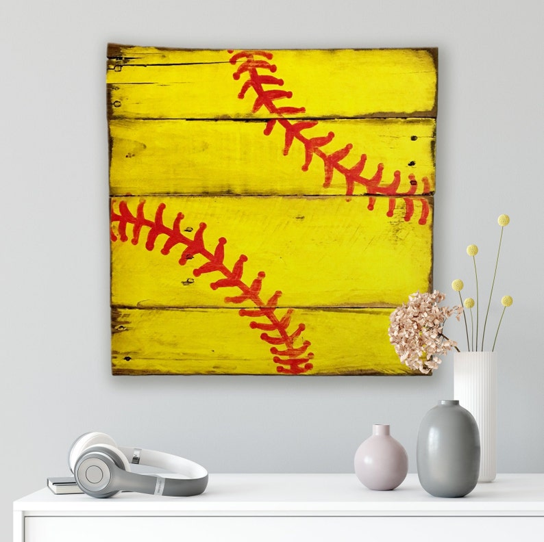 Wood Softball Sign Softball Wall Art Softball Player Gift - Etsy