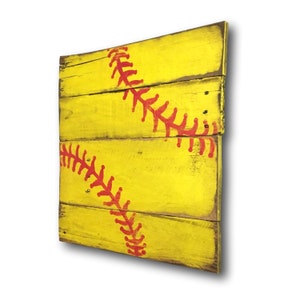 Wood Softball Sign Softball Wall Art Softball Player Gift - Etsy