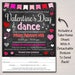 EDITABLE Valentine's Day Dance Set School Dance Flyer | Etsy