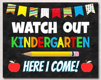 Kindergarten Here We Come Sign - Etsy