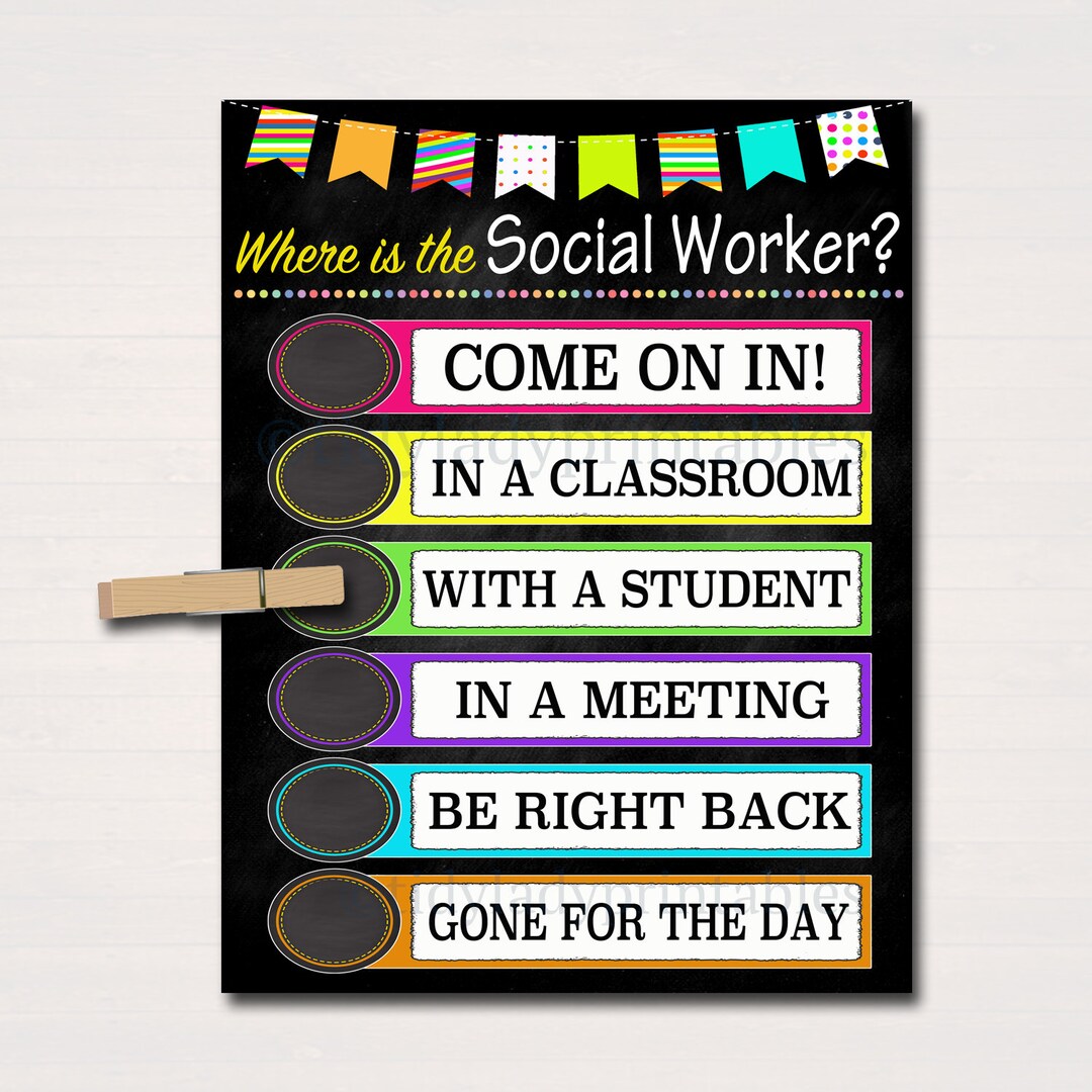 Where is the Social Worker Door Sign, Classroom Decor, School Social ...