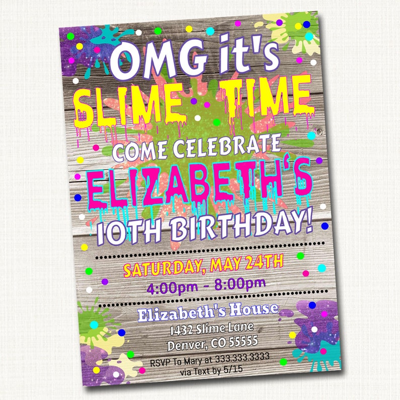 EDITABLE Slime Party Birthday Invitation Slime Mad Scientist | Etsy