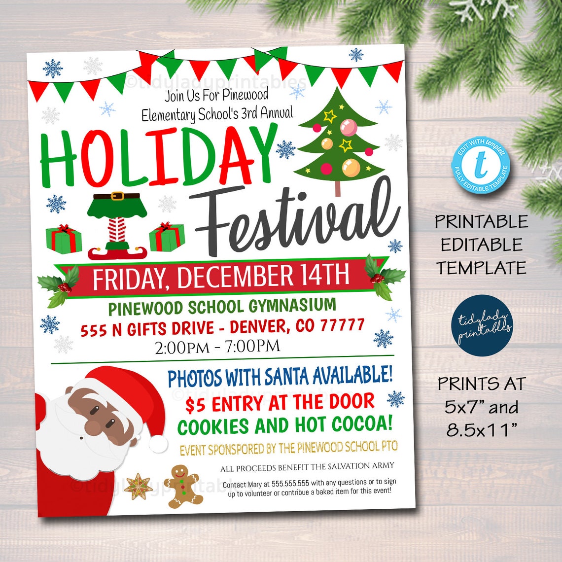 EDITABLE Holiday Festival Christmas Flyer/poster Printable - Etsy