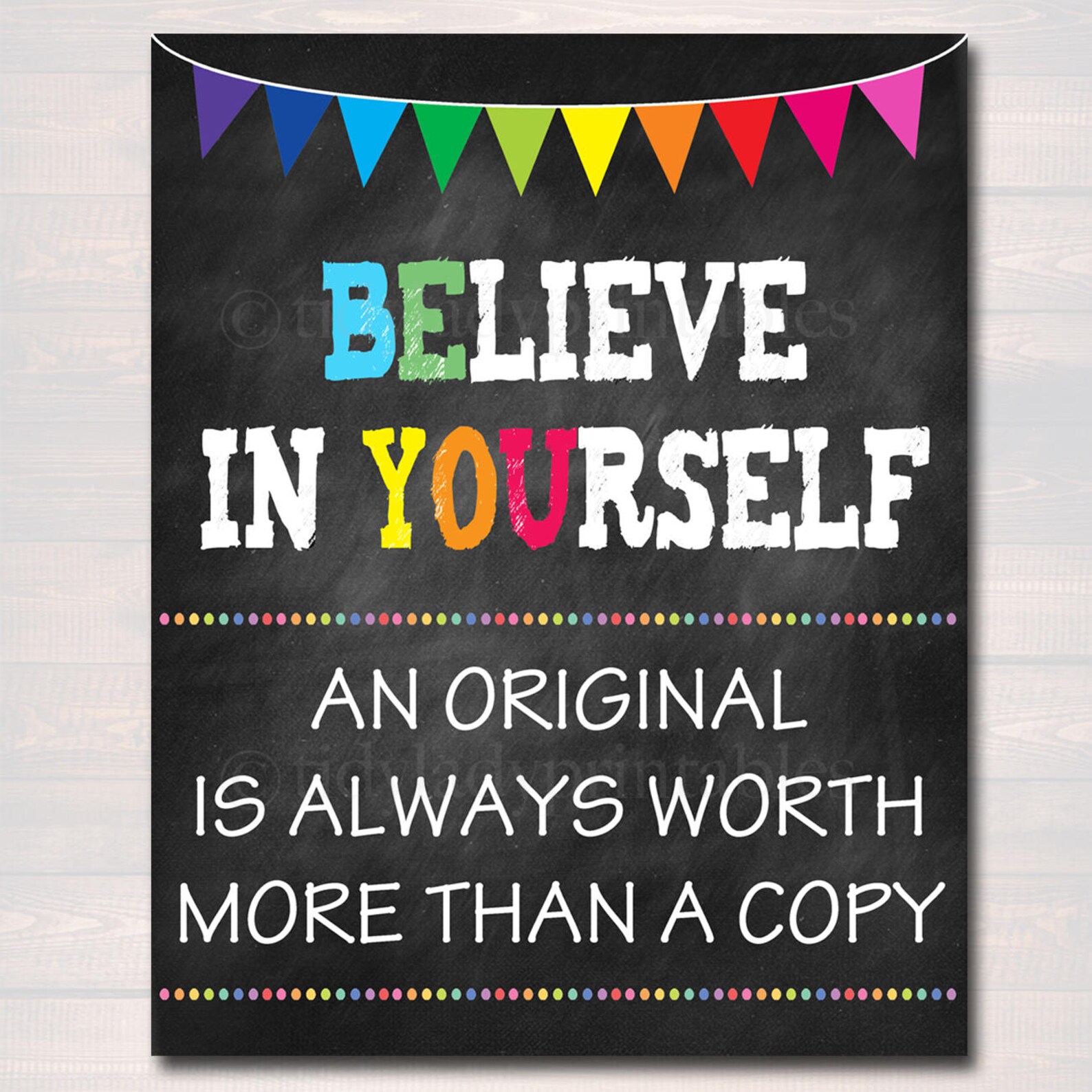 Believe in Yourself Poster: Colorful Classroom Decor (digital Download ...