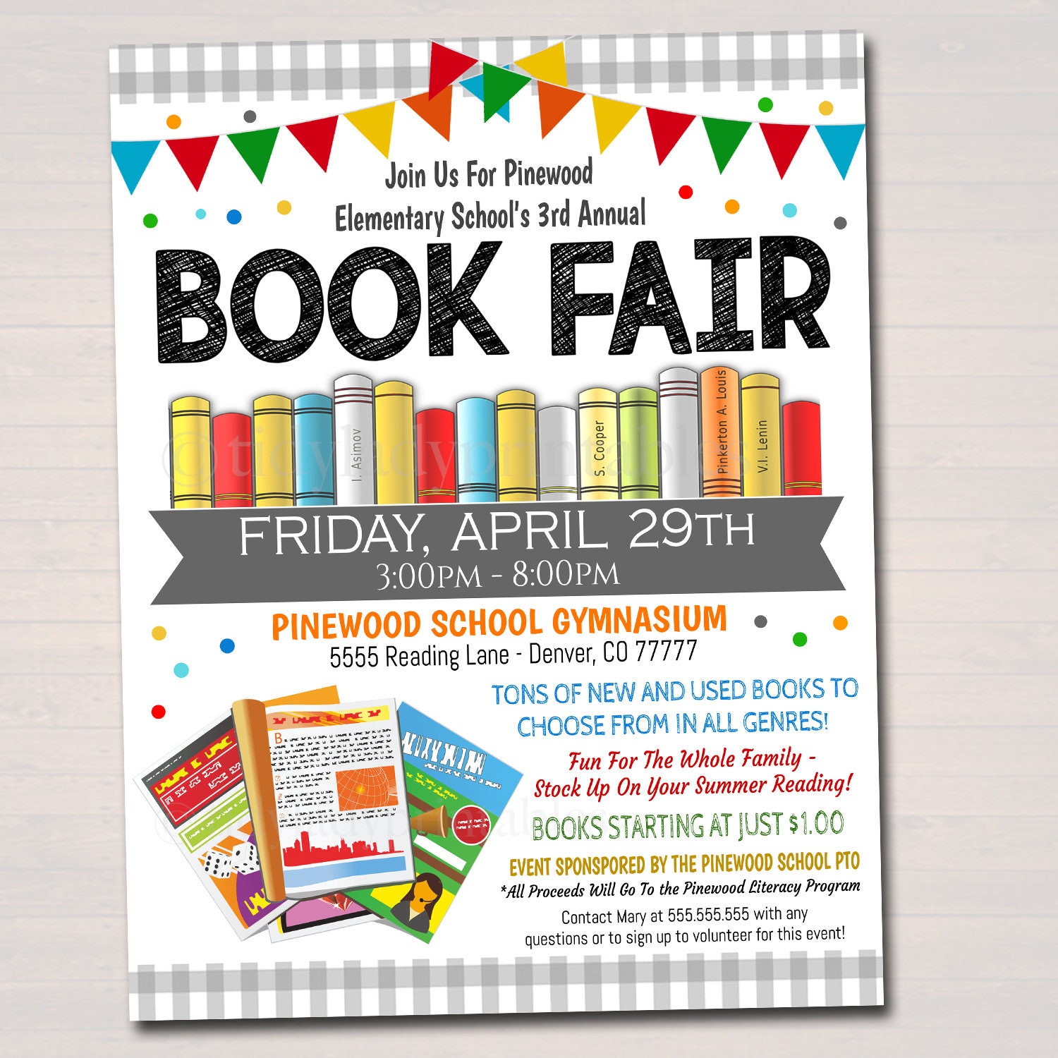 EDITABLE Book Fair Flyer Printable School Fundraiser | Etsy Canada