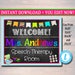 Editable Speech Therapy Classroom Door Sign: Personalized SLP Office ...
